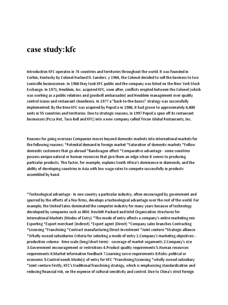 Case Study:kfc | PDF | Microsoft | Marketing Research