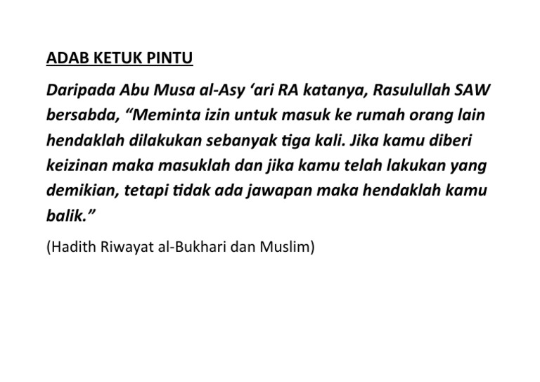 Adab Ketuk Pintu | PDF