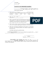 Joint Affidavit of Undertaking Sample | PDF