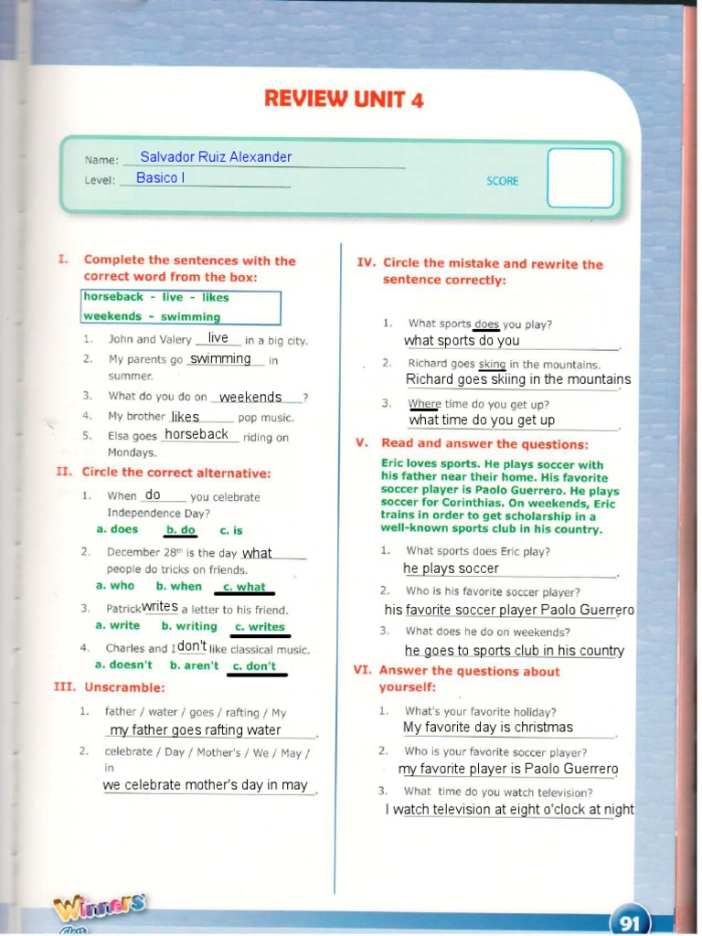 REVIEW UNIT 4+ Resuelto | PDF
