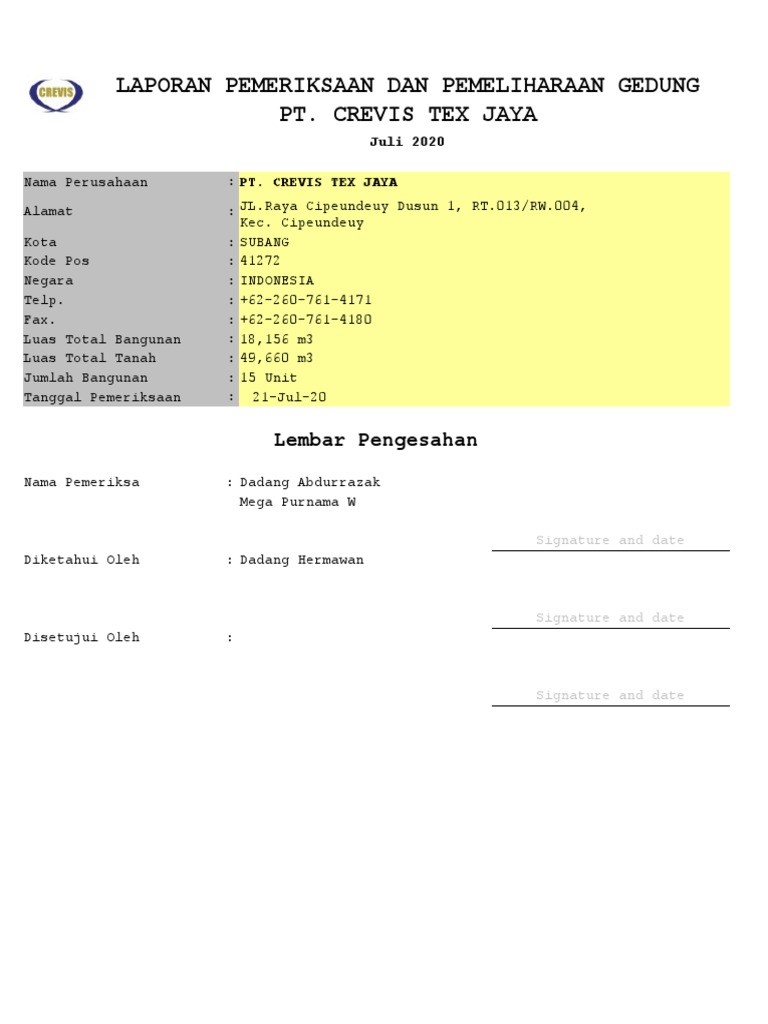 Checklist Pemeliharaan Gedung - 21.07.2020 | PDF