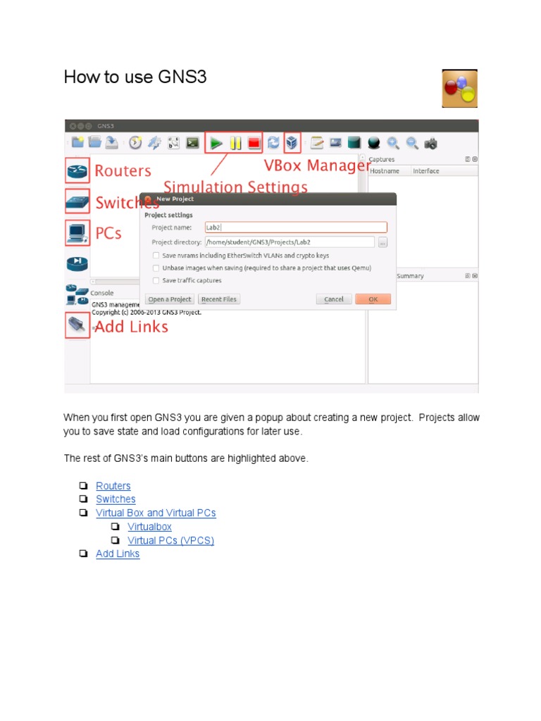 GNS3 Setup Guide for Simulations | PDF | Computers