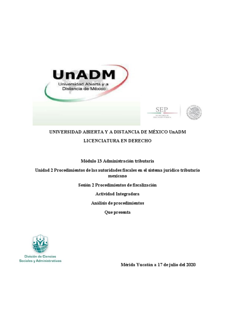 M13 U2 S2 Act Integ Part1 | PDF | Federación | México