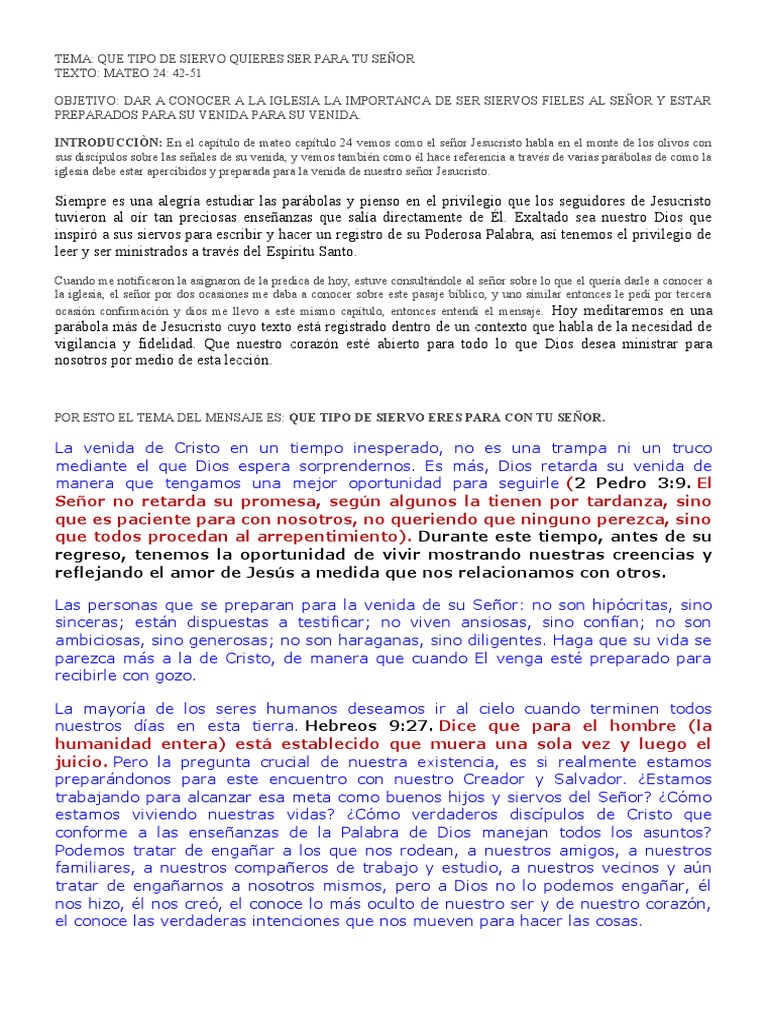 El Siervo Fiel e Infiel | PDF | Parábolas de Jesús | Cristo (título)