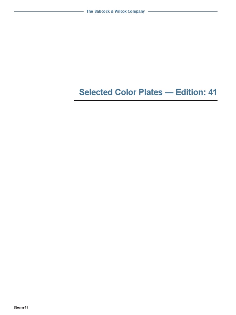 Selected Color Plates - Edition: 41: The Babcock & Wilcox Company | PDF ...