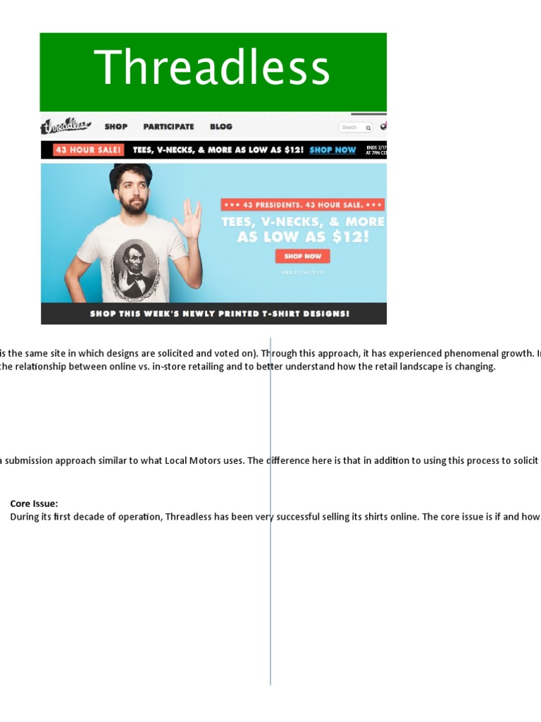 Threadless Retailing | PDF