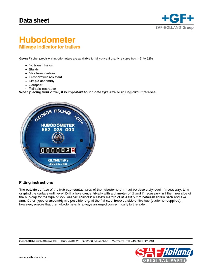 Hubodometer: Data Sheet | PDF