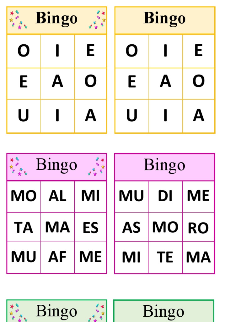 Bingo de Sílabas | PDF