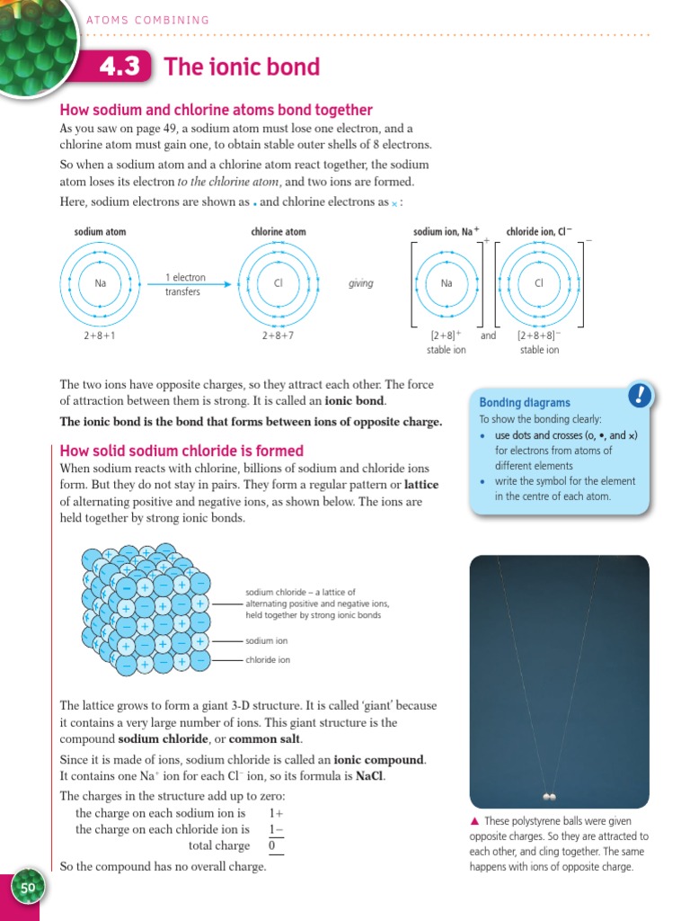 The Ionic Bond: How Sodium and Chlorine Atoms Bond Together | PDF | Ion | Ionic Bonding
