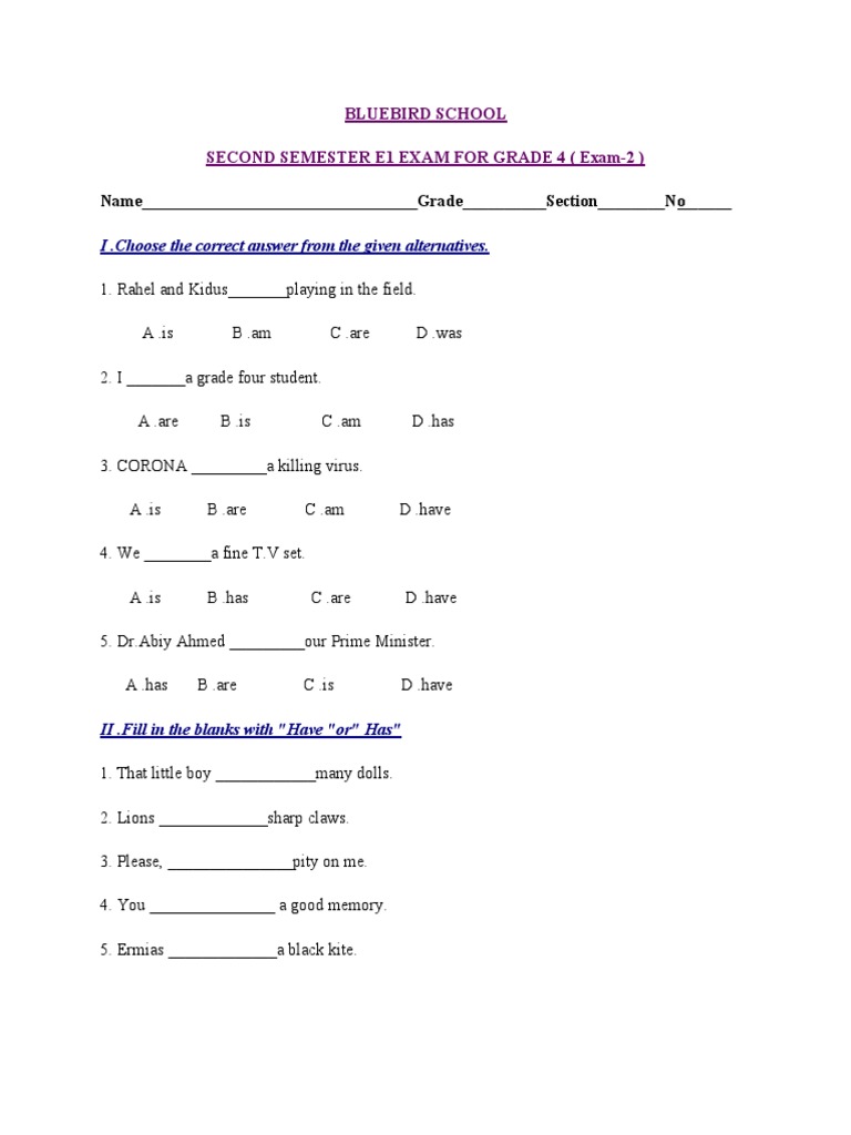 Name - Grade - Section - No | PDF