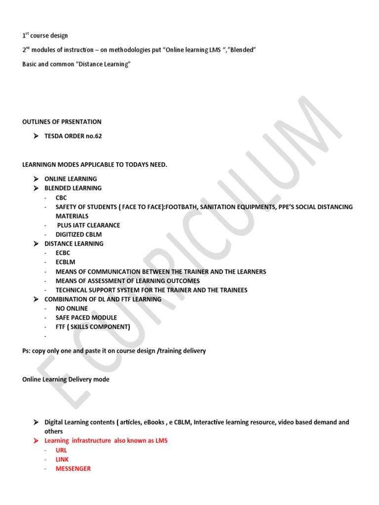 Guidelines of e Learning | PDF