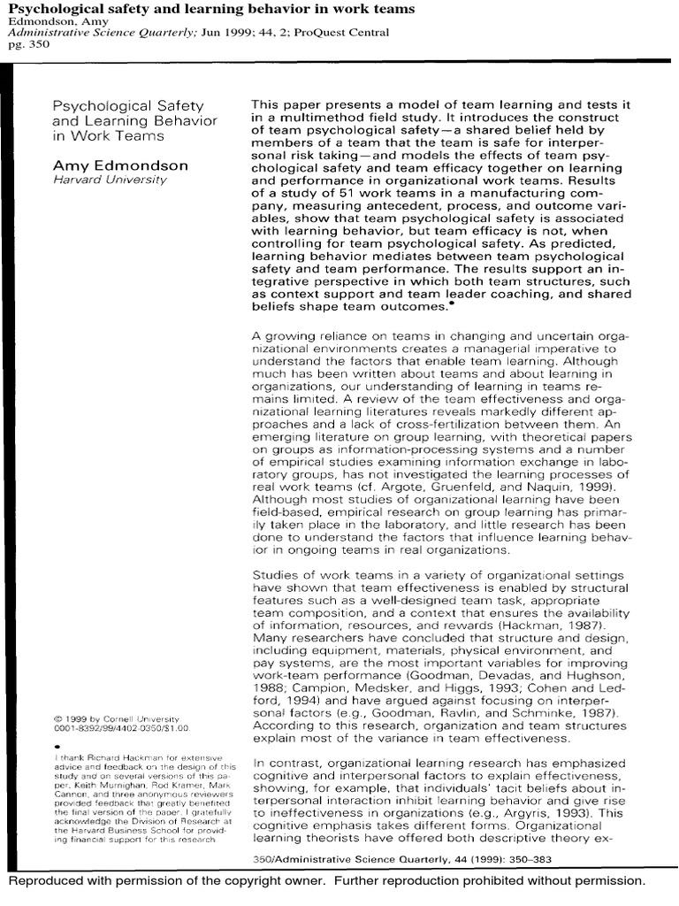 Administrative Science Quarterly Jun 1999 44, 2 Proquest Central | PDF ...