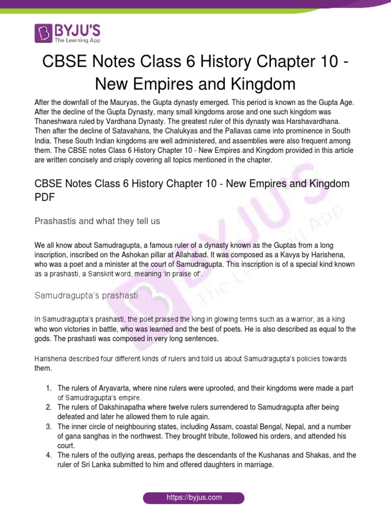 CBSE Class 6 History: New Empires Guide | PDF | South Asia