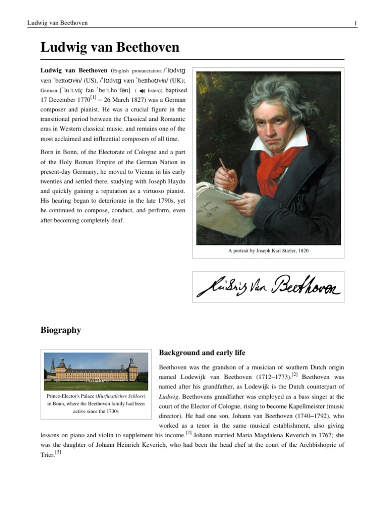 Ludwig Van Beethovens Family