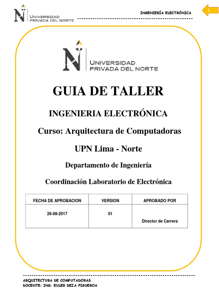 Guia de Taller ARQ - COMP - V1 - ORG | PDF | Electrónica | Ingeniería