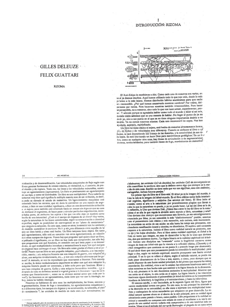 Gilles Deleuze & Felix Guattari - Rizoma | PDF