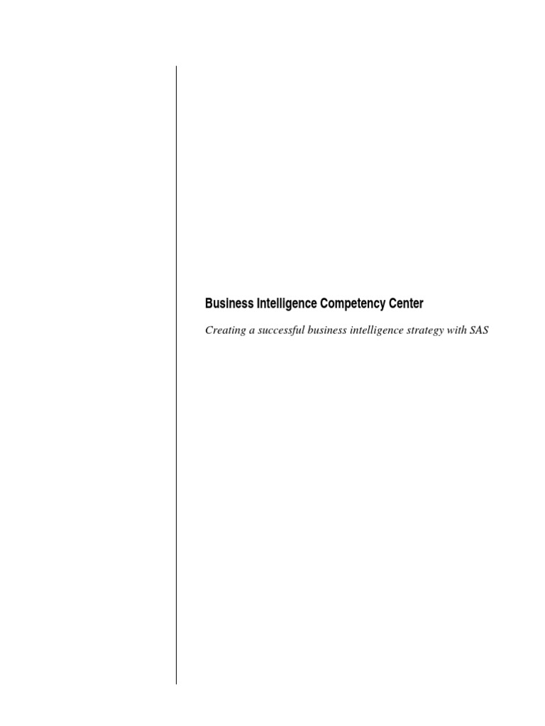 Business Intelligence Competency Center PDF | PDF