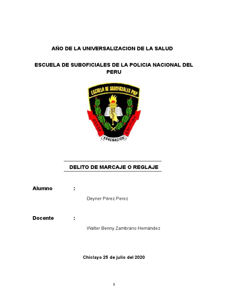 Marcaje y Reglaje - Perez Perez | PDF | Derecho penal | Castigos