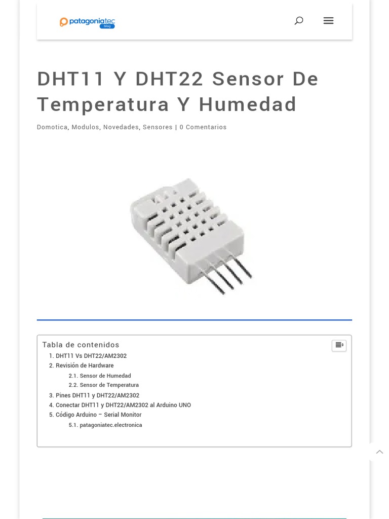 DHT11 Y DHT22 Sensor de Humedad Y Temperatura - PatagoniaTec | PDF ...