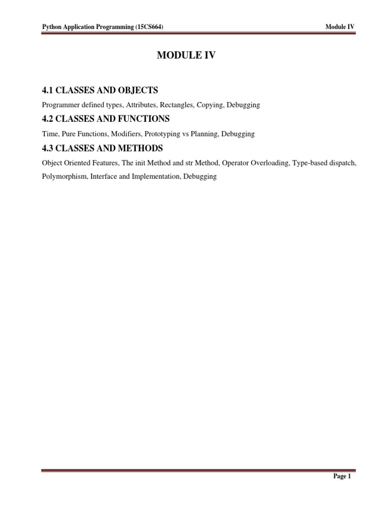 41 Classes And Objects Python Application Programming 15cs664 Pdf Class Computer 