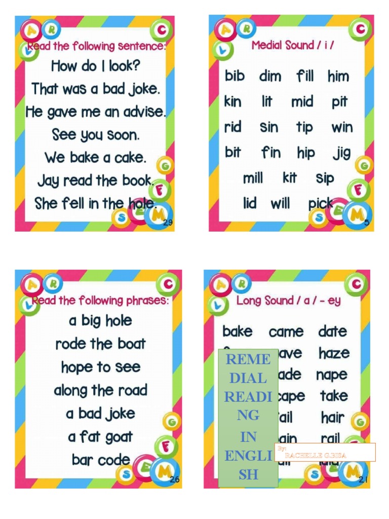 Remedial Booklet | PDF