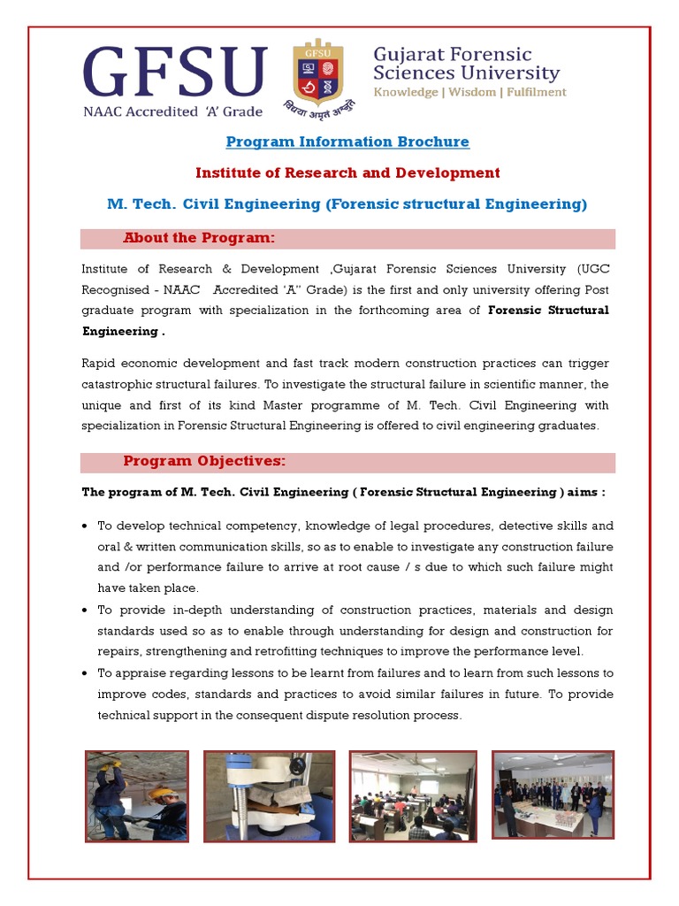 Program Information Brochure - M.Tech Civil - 2020 | PDF | Forensic ...