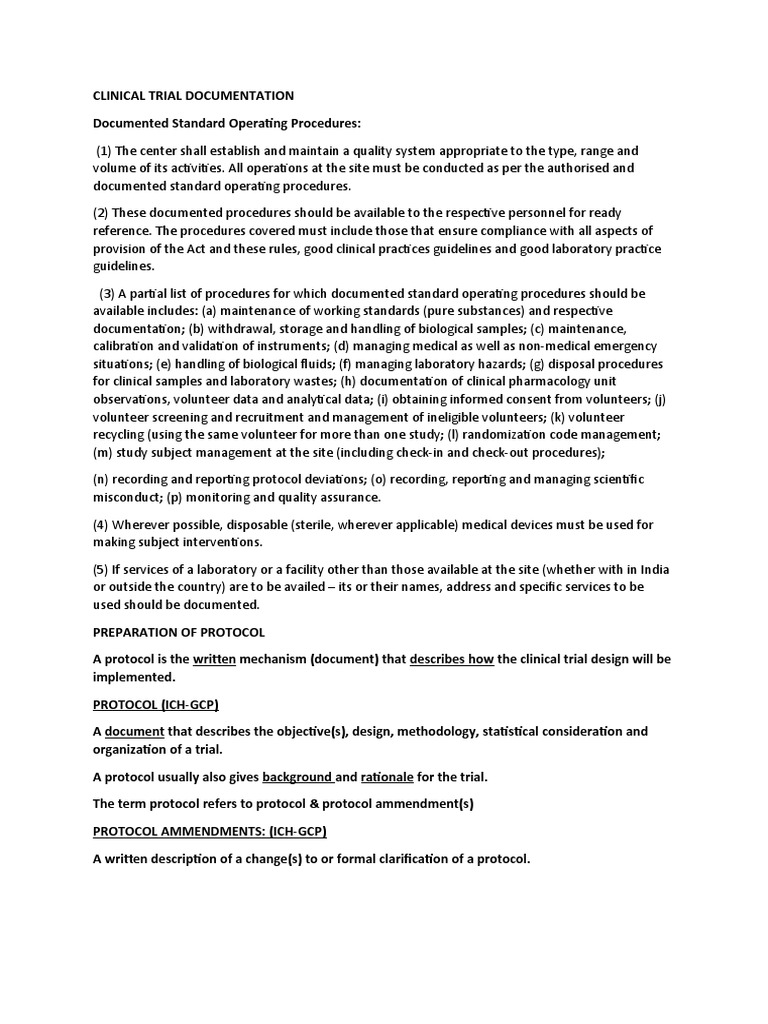 Clinical Trial Documentation | PDF | Pharmacology | Clinical Trial
