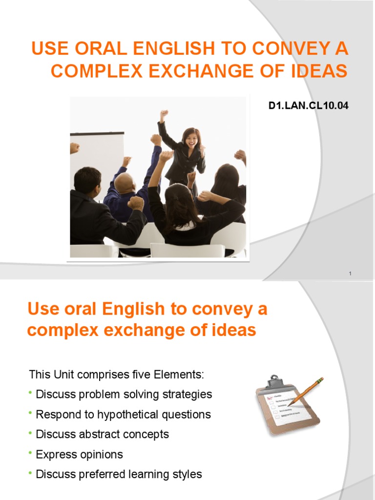 Week 4-Use Oral English To Convey Information | PDF | Learning Styles ...
