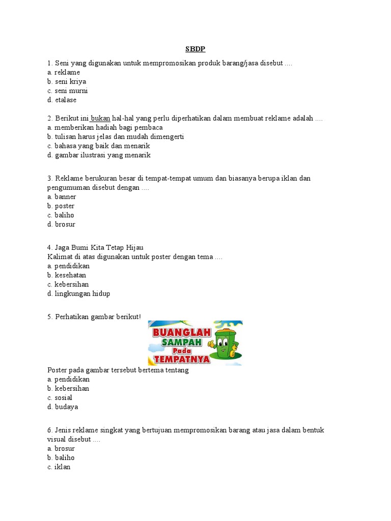 Soal SBDP Kelas 6 | PDF