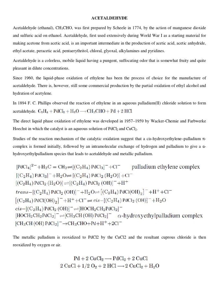 ACETALDEHYDE | PDF | Cooking, Food & Wine