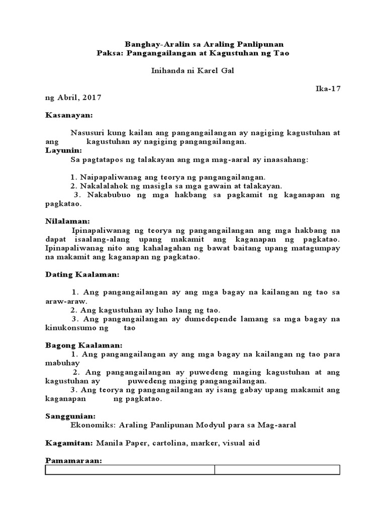 Sample Lesson Plan | PDF