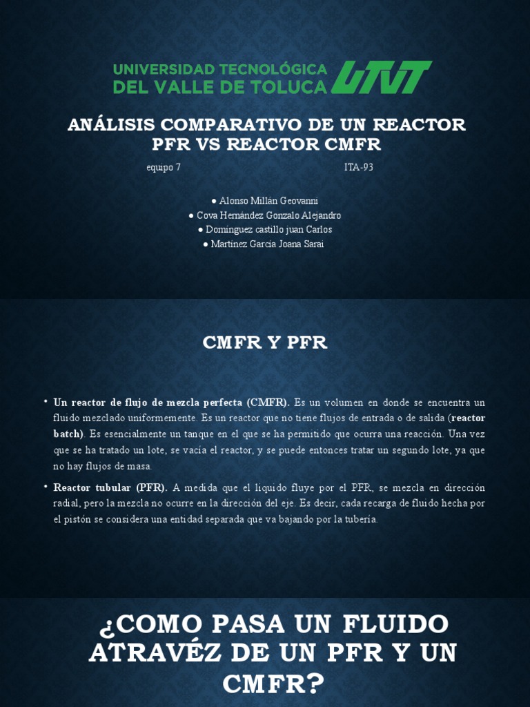 Análisis Comparativo de Un Reactor PFR Vs Reactor | PDF | Reactor Quimico | Ingeniería Química