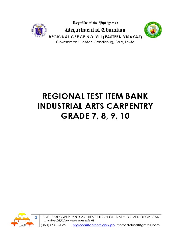 Test Item Bank Cover | PDF | Carpentry | Occupational Safety And Health