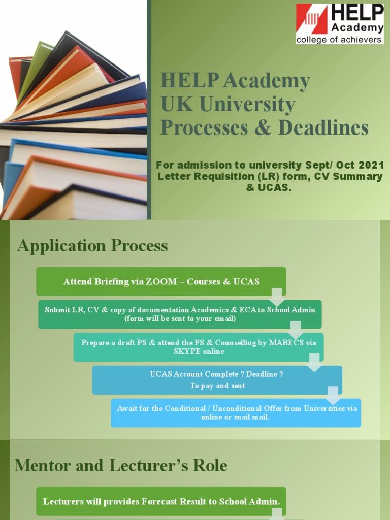 UCAS Cycle For Sept Oct 2021 Ver 2 | PDF | Mentorship | Higher Education
