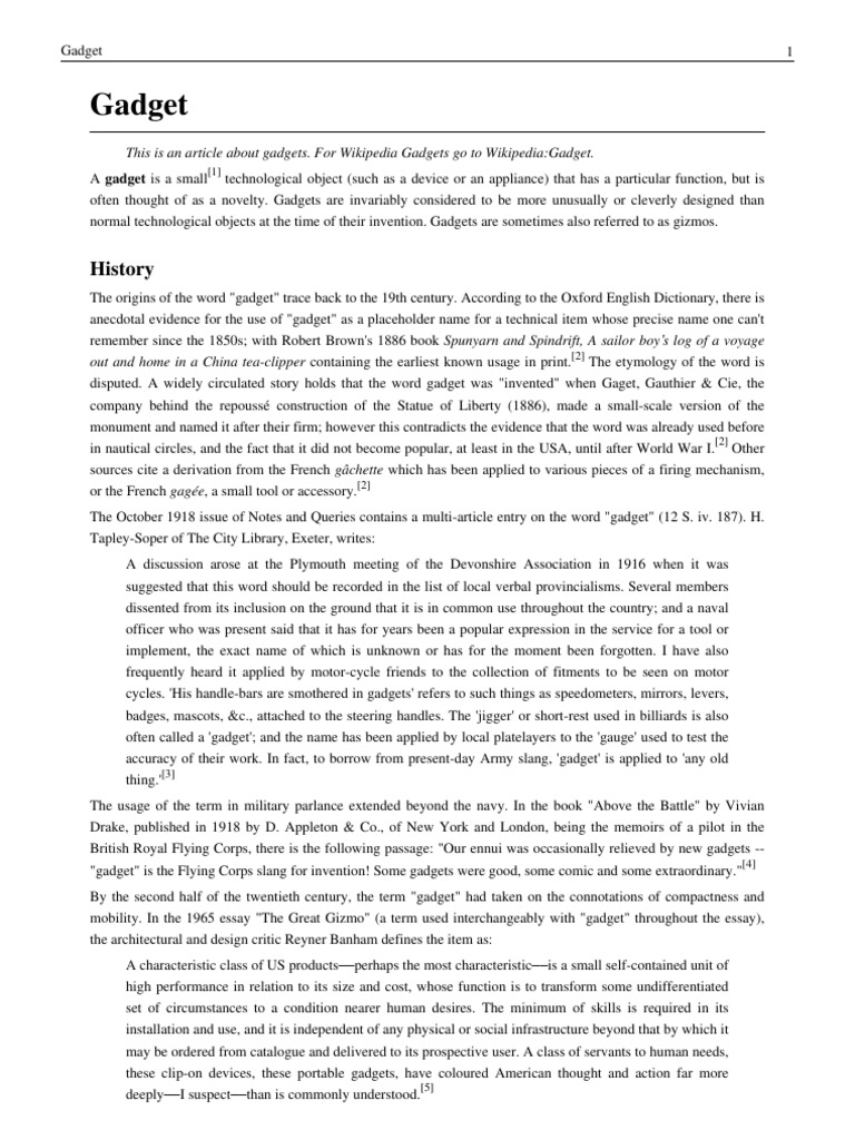 Gadget | PDF | Intellectual Works | Computer Engineering