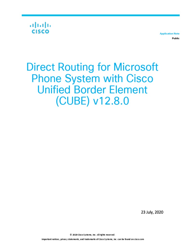 Direct Routing With Cube PDF | PDF | Session Initiation Protocol | Public Key Certificate