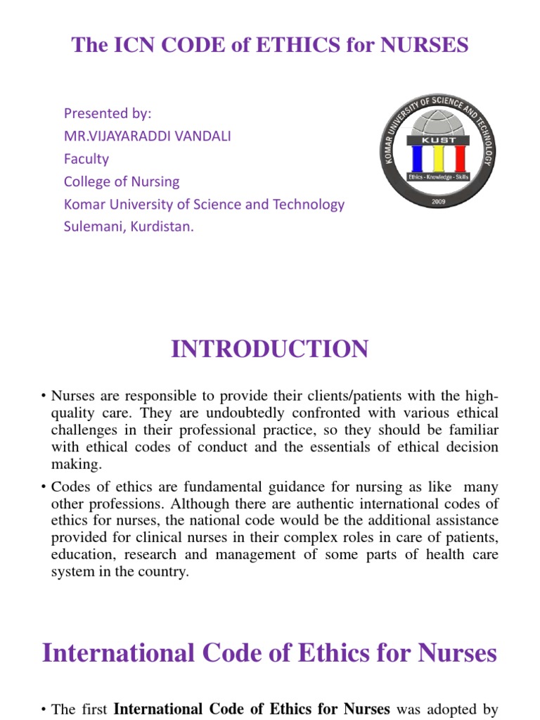 International Code Of Ethics Nursing