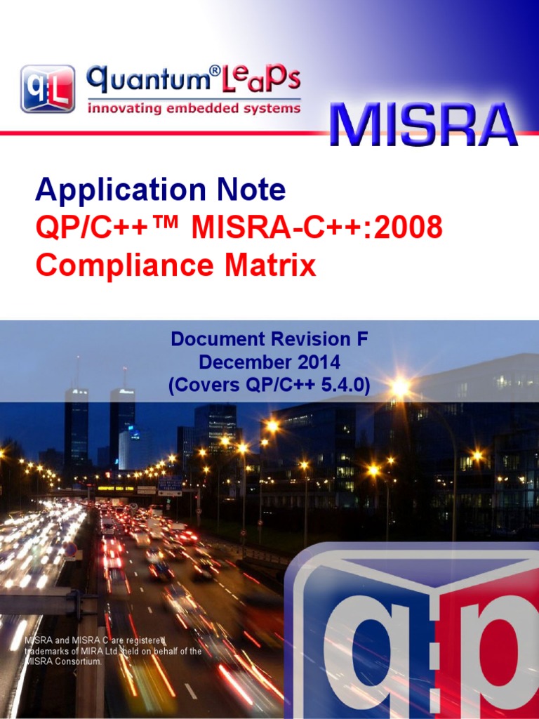 Application Note: QP/C++™ MISRA-C++:2008 Compliance Matrix | PDF | Library (Computing) | C++