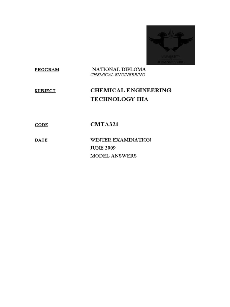 Chemical Engineering Technology Exam Answers | PDF | Nature ...