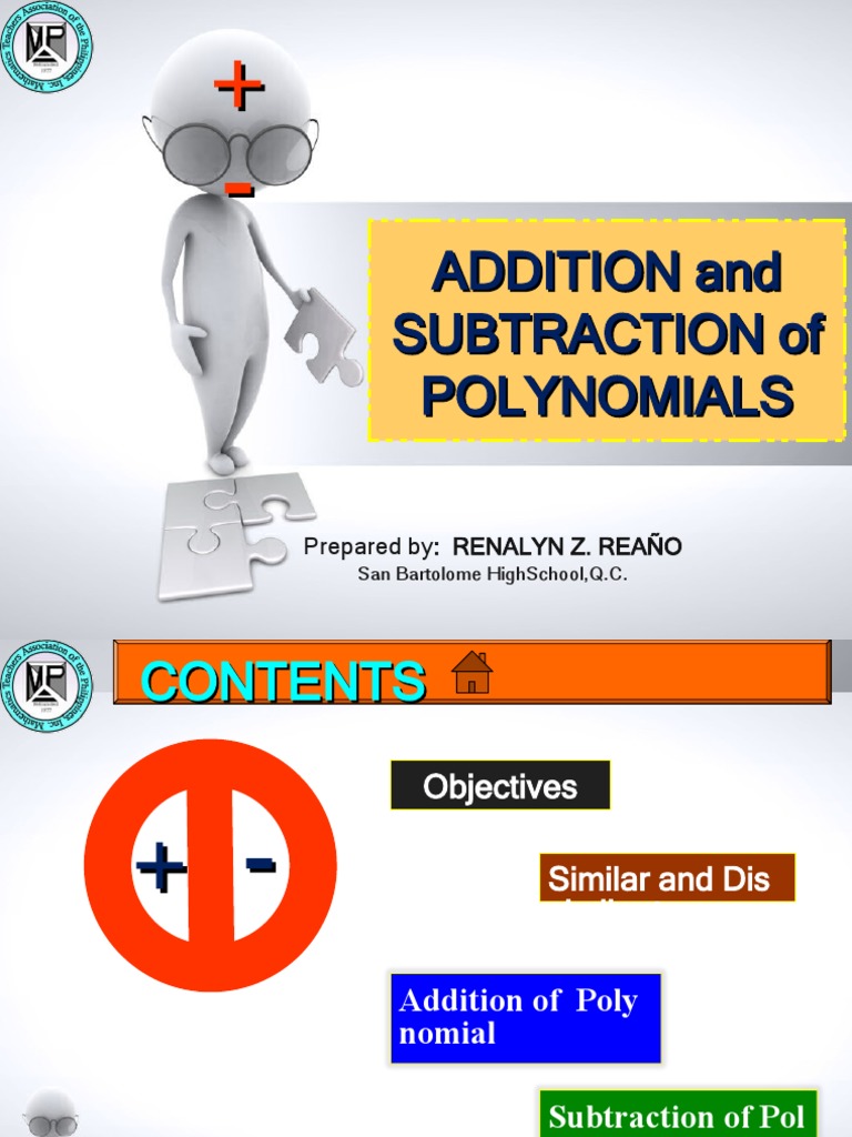 Polynomial Addition & Subtraction Guide | PDF | Subtraction | Polynomial