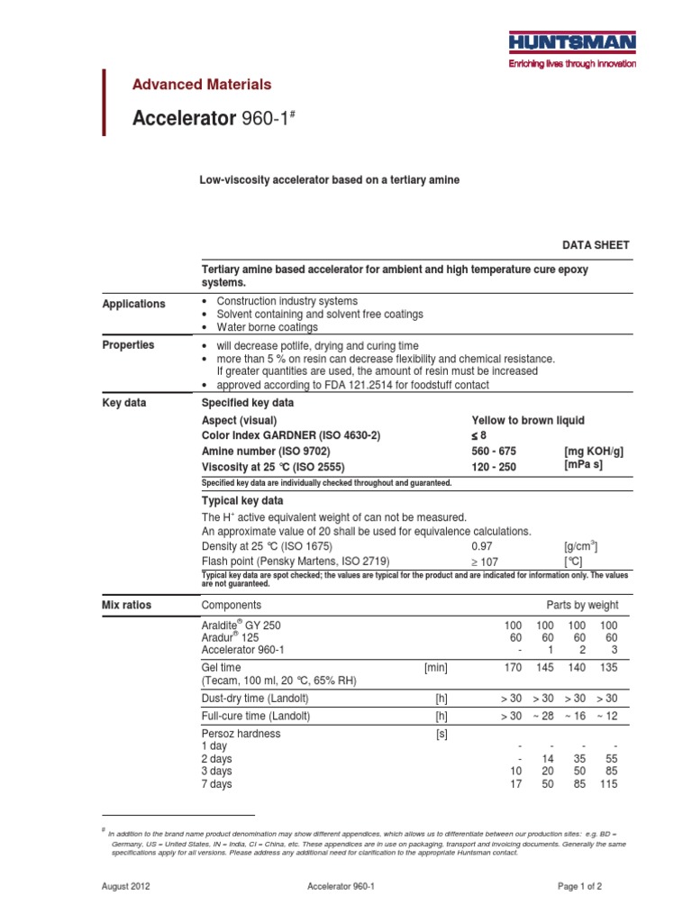 Accelerator 960-1 | PDF | Epoxy | Nature