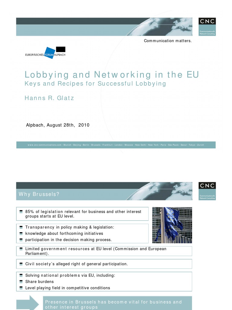 Lobbying and Networking in The EU: Keys and Recipes For Successful ...