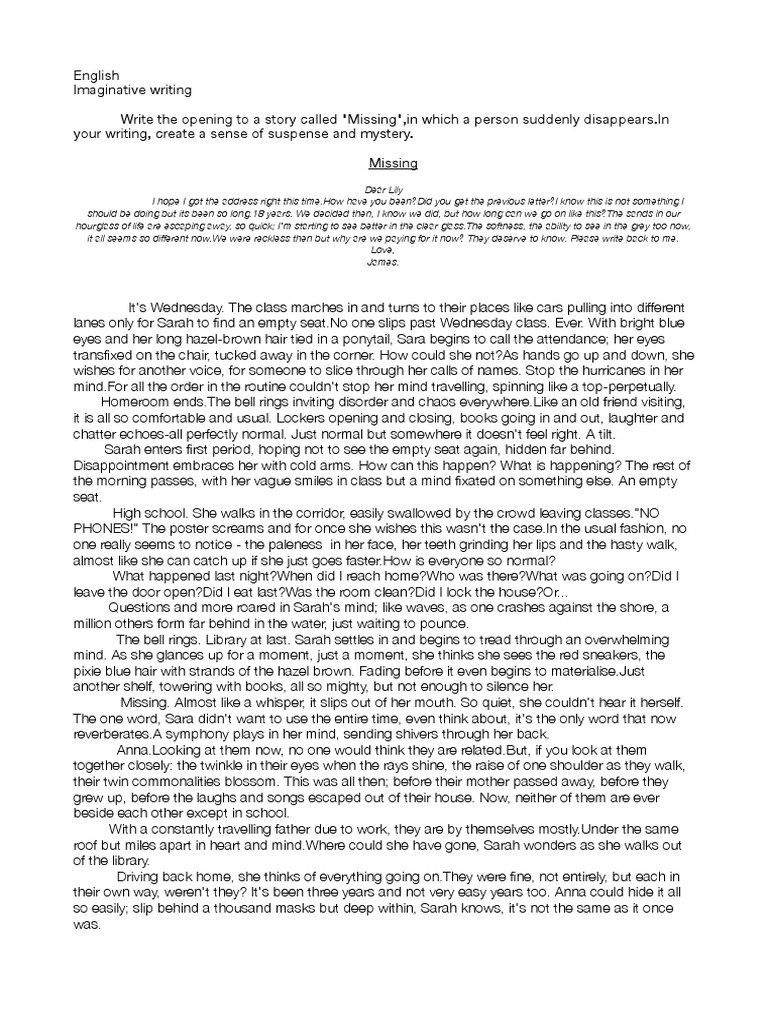 Missing Person Mystery | PDF Missing Person Mystery | PDF