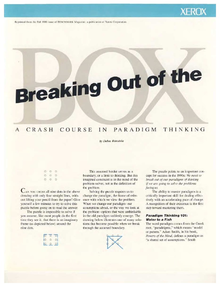 Breaking Out of The Box | PDF | Paradigm | Academic Discipline Interactions