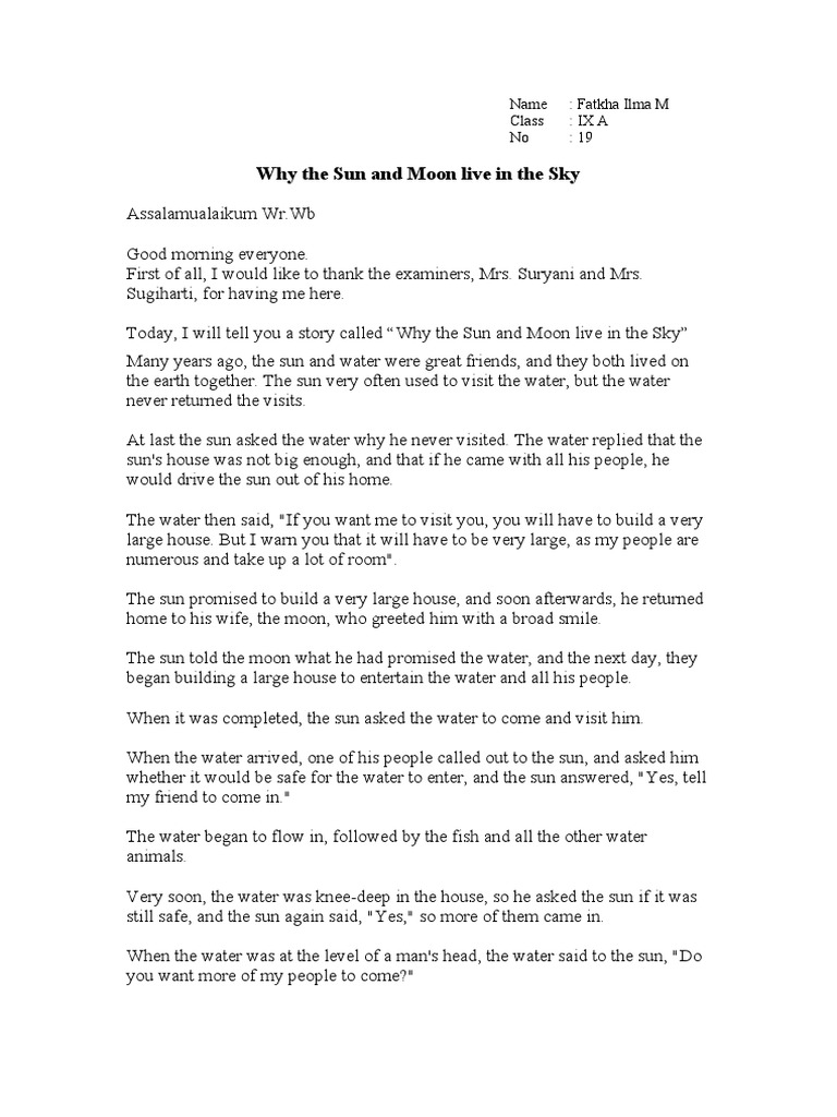 Why The Sun and Moon Live in The Sky | PDF