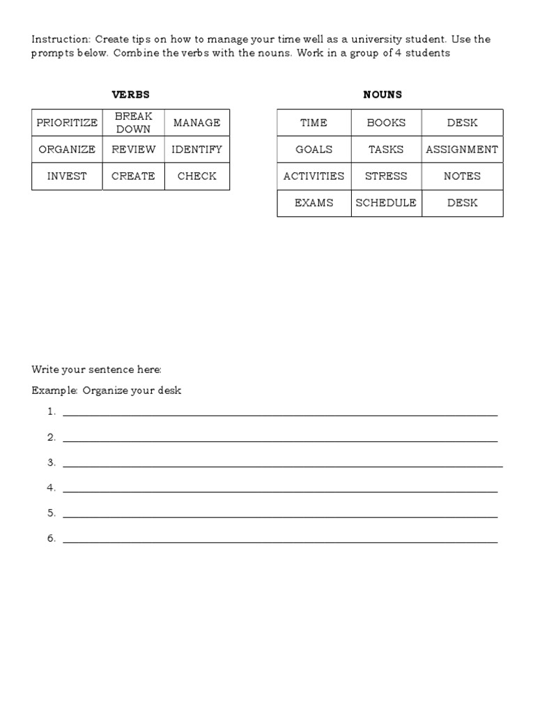 Time Management Worksheet PDF | PDF