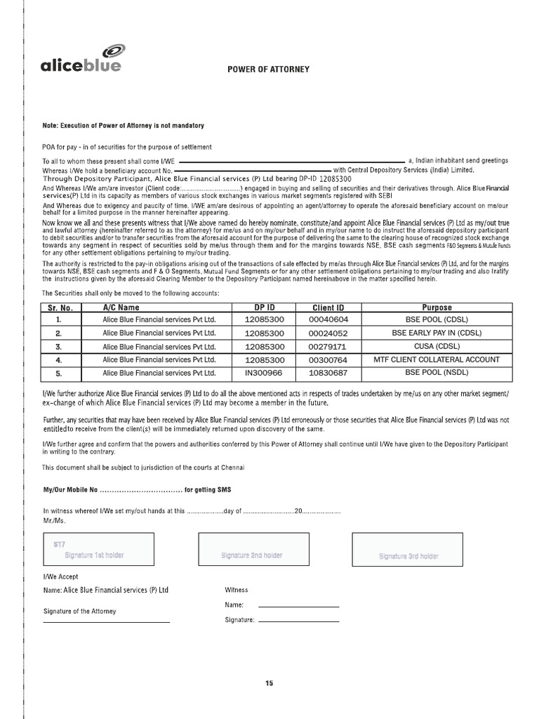 Format of New POA FORM | PDF