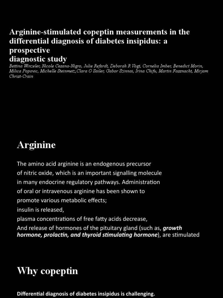 Arginine Copeptin Test for Diabetes Insipidus | PDF | Receiver ...