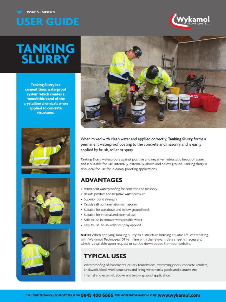 TANKING SLURRY-UserGuide PDF | PDF | Mortar (Masonry) | Plaster
