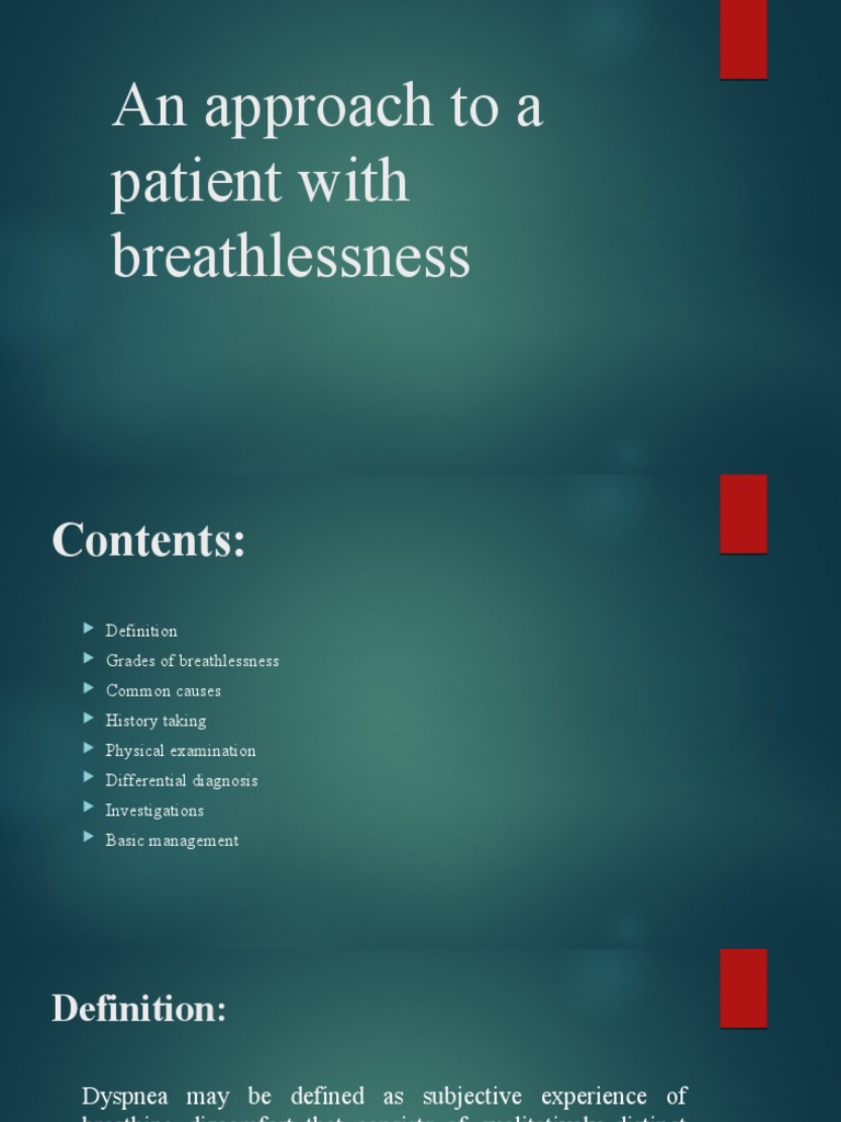 Approach to Dyspnea Assessment | PDF | Respiratory Diseases | Chronic ...